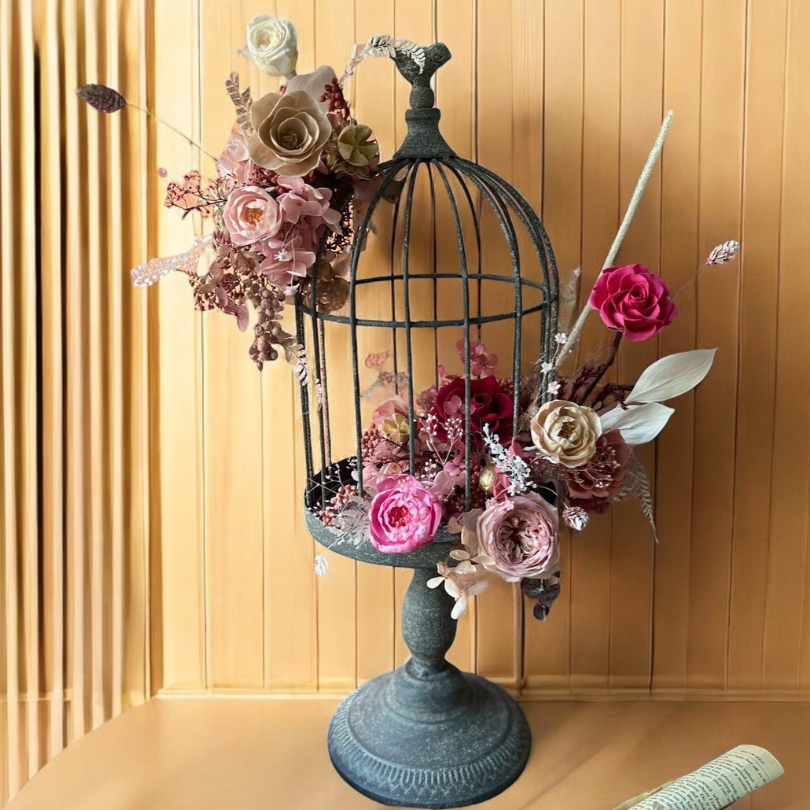 European Cage Style Preserved Flower Table Arrangement - Good luck in ...